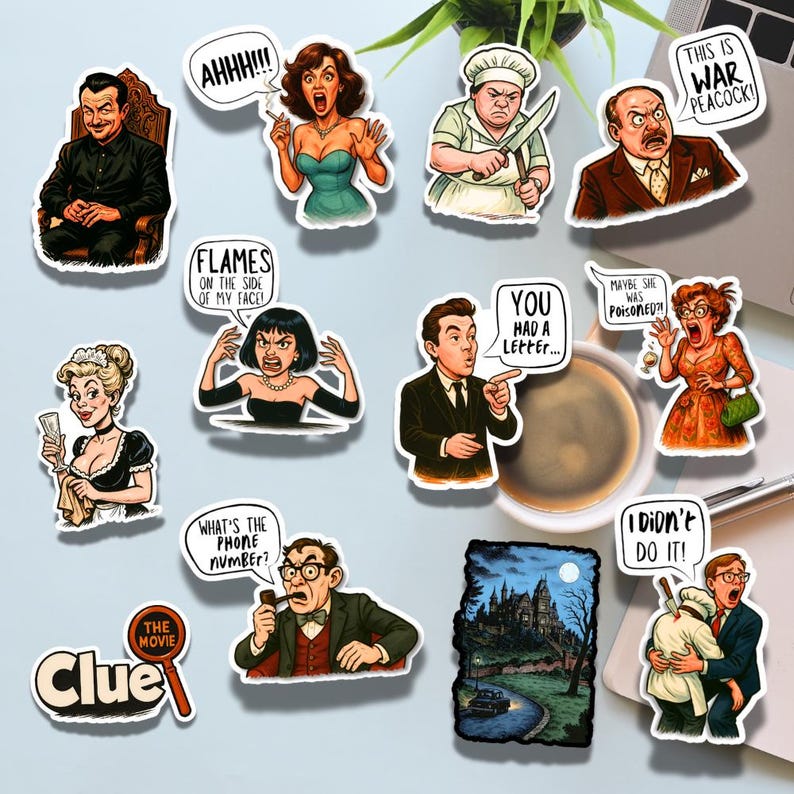 Clue Movie Sticker Set, Clue Movie, Clue the Movie - Etsy