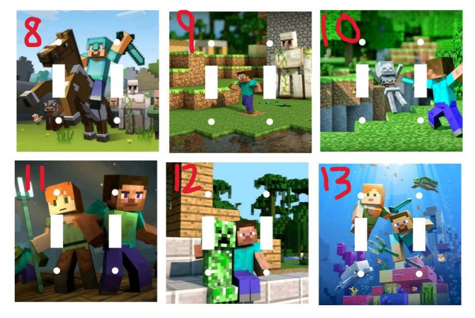 Minecraft Light Switch Plate Covers Minecraft Gifts - Etsy