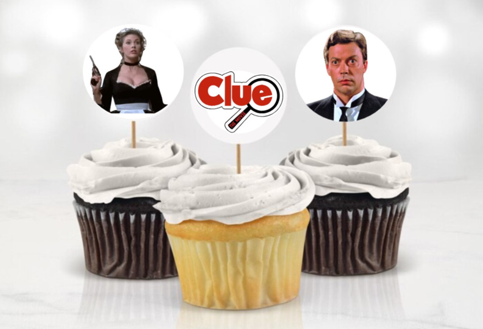 Clue Movie Cupcake Toppers, Clue Movie Gifts, Clue Movie Birthday, Clue ...