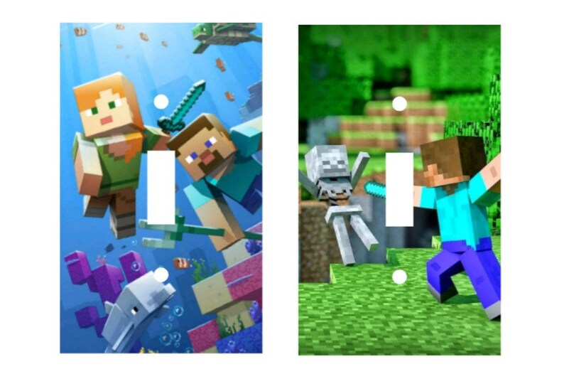 Minecraft Light Switch Plate Covers Minecraft Gifts - Etsy