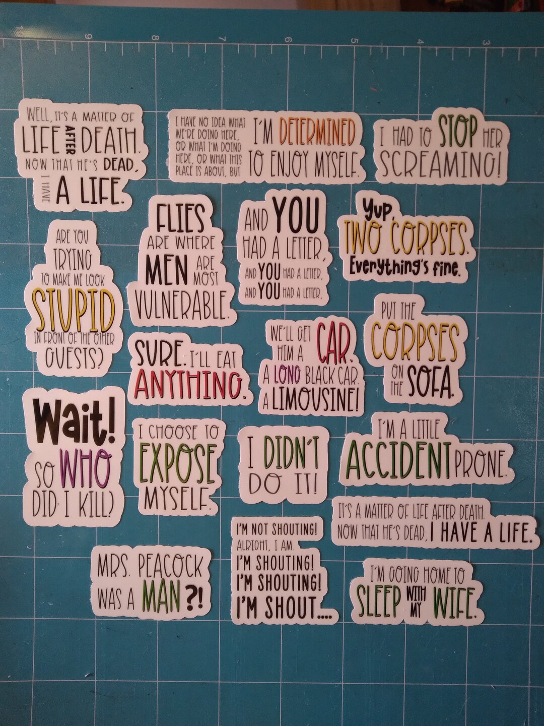 Clue Movie Sticker Set, Clue Movie, Clue the Movie - Etsy