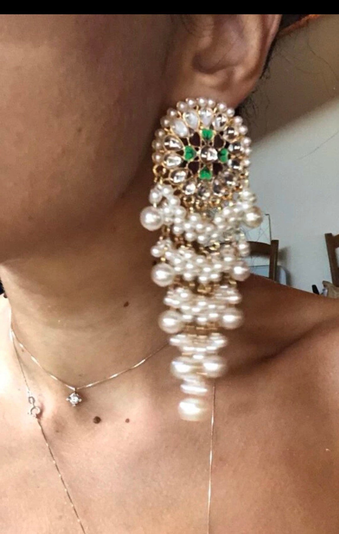 Pearl Earrings Statement Chandelier Pearl Prom Earrings - Etsy