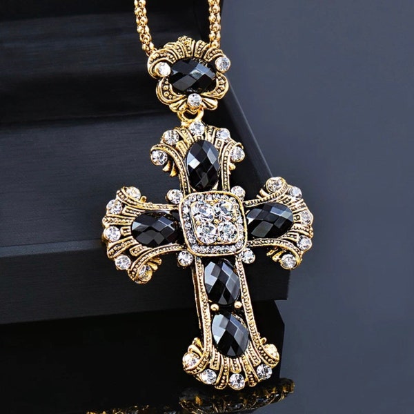 Large Cross Necklace - Etsy