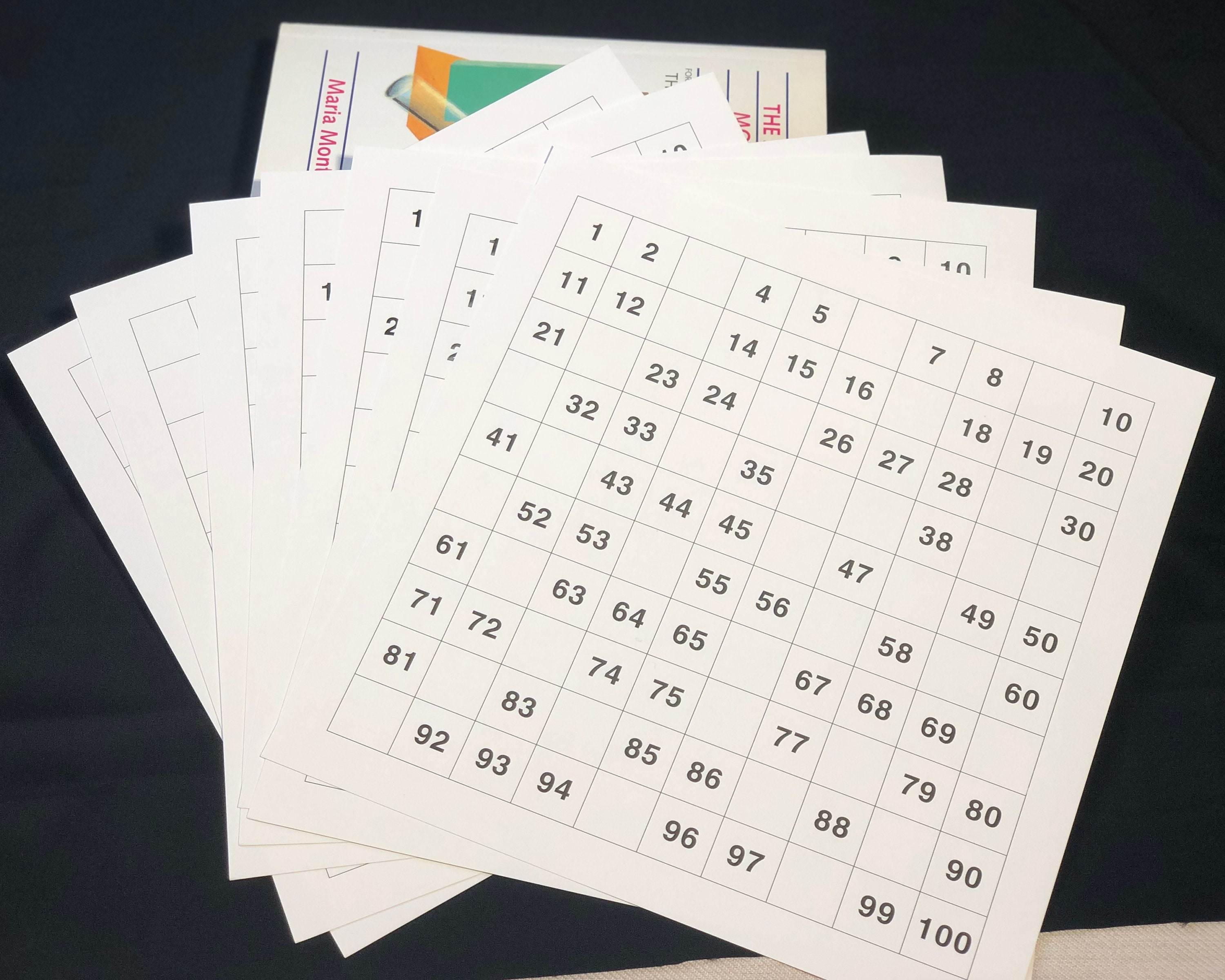 Wooden Montessori Hundred Board - Etsy