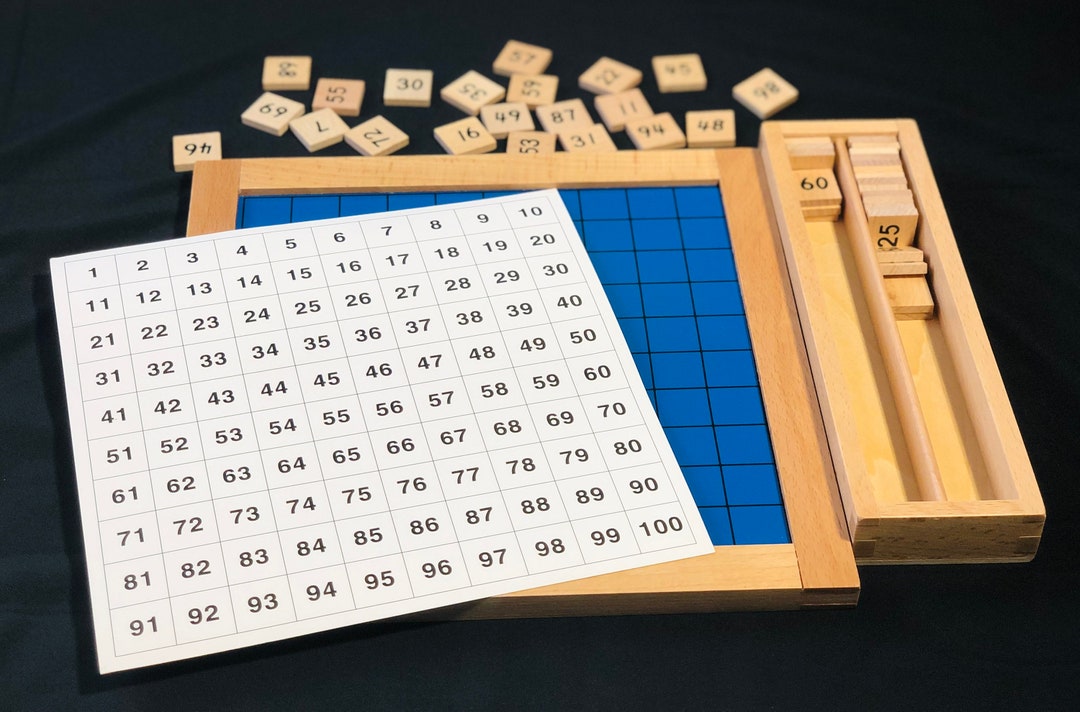 Wooden Montessori Hundred Board - Etsy