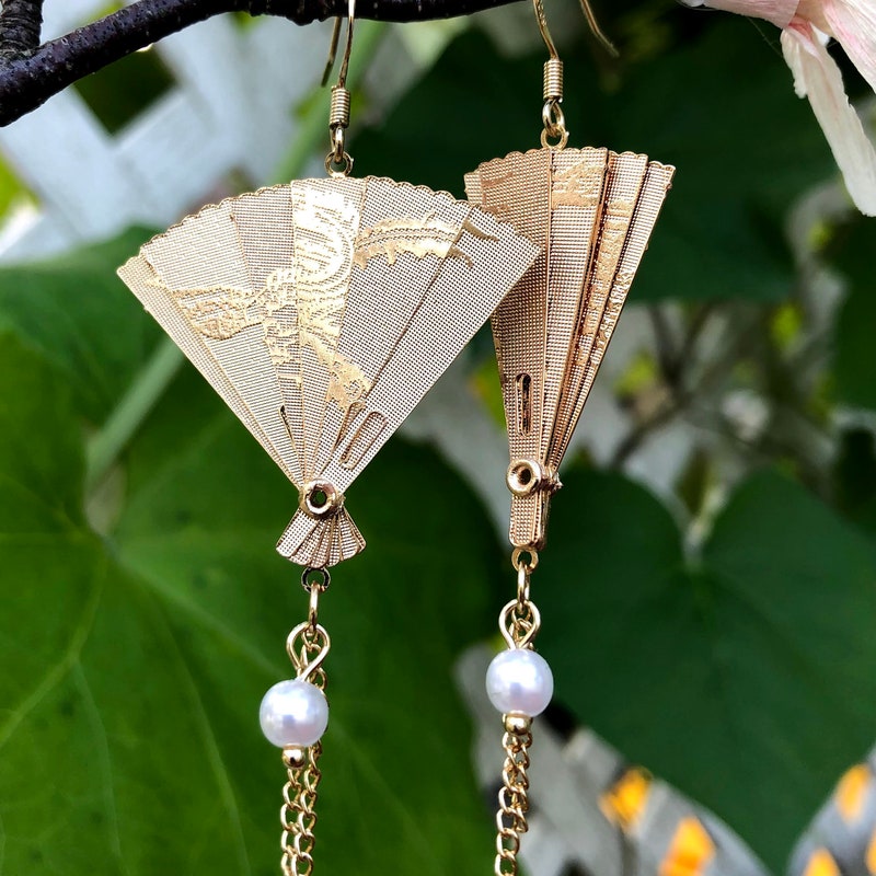 Asian Fans Earrings - Etsy