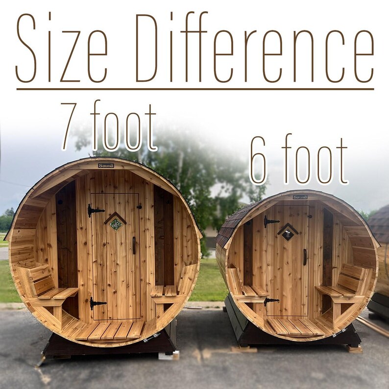 Ultra Outdoor Barrel Sauna 7x8 - Western Red Cedar - Handcrafted in ...