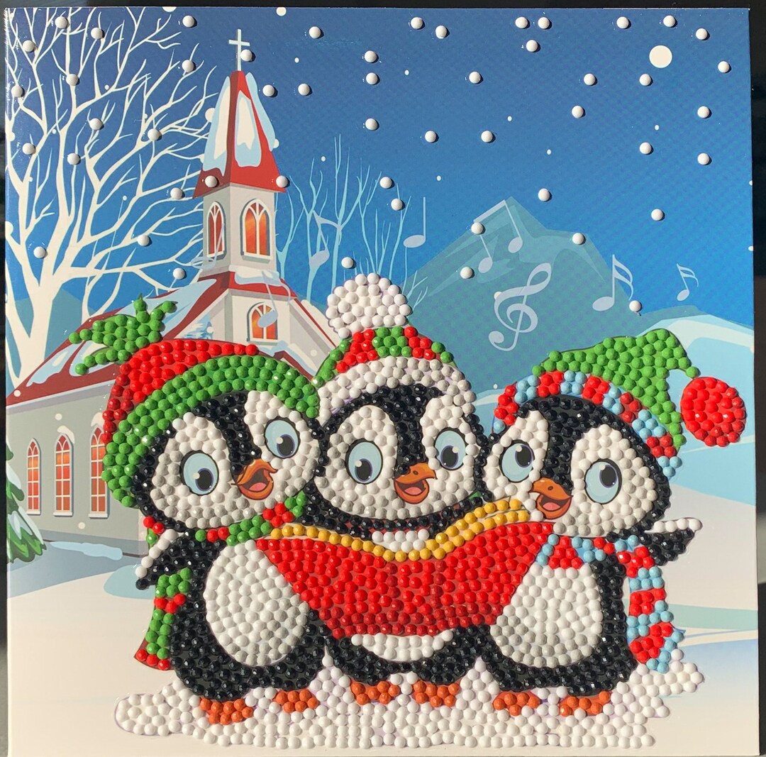 Crystal Art Ready Made Card: Penguin Choir - Etsy