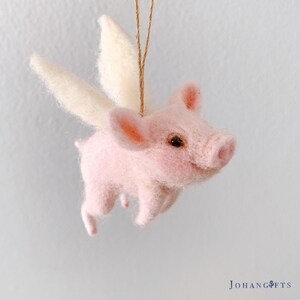Piglet Angel Wool Sculpture Needle Felt Miniature, Flying Pig ...