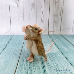 Dancing Mice Wool Sculpture Figurine, Needle Felted Animal Dancing ...
