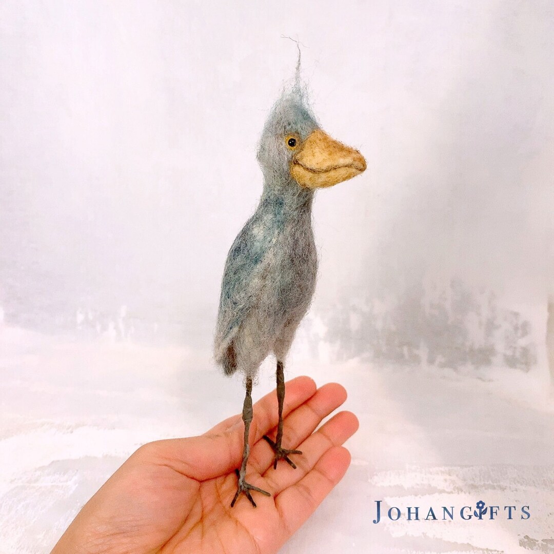 Shoebill Stork Sculpture Miniature Wool Soft Sculpture Unique Big Bird ...