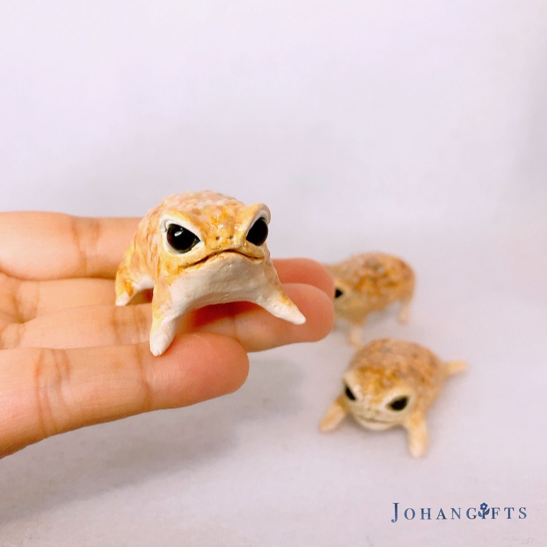 Grumpy Desert Rain Frog Sculpture Polymer Clay Miniature Ocean Animal ...