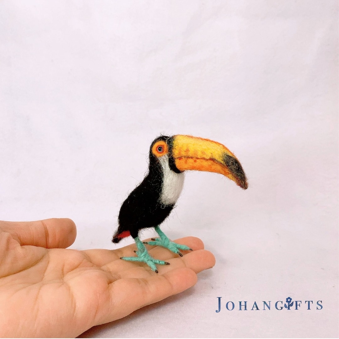 Toco Toucan Wool Sculpture Miniature Woodland Animal Soft Sculpture ...