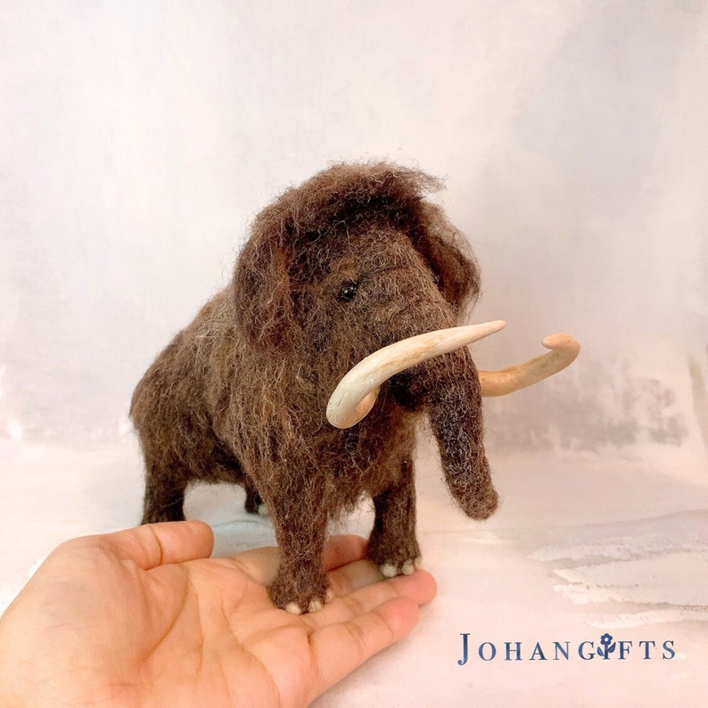 Woolly Mammoth Soft Sculpture Miniature Prehistoric Wool Figurine ...