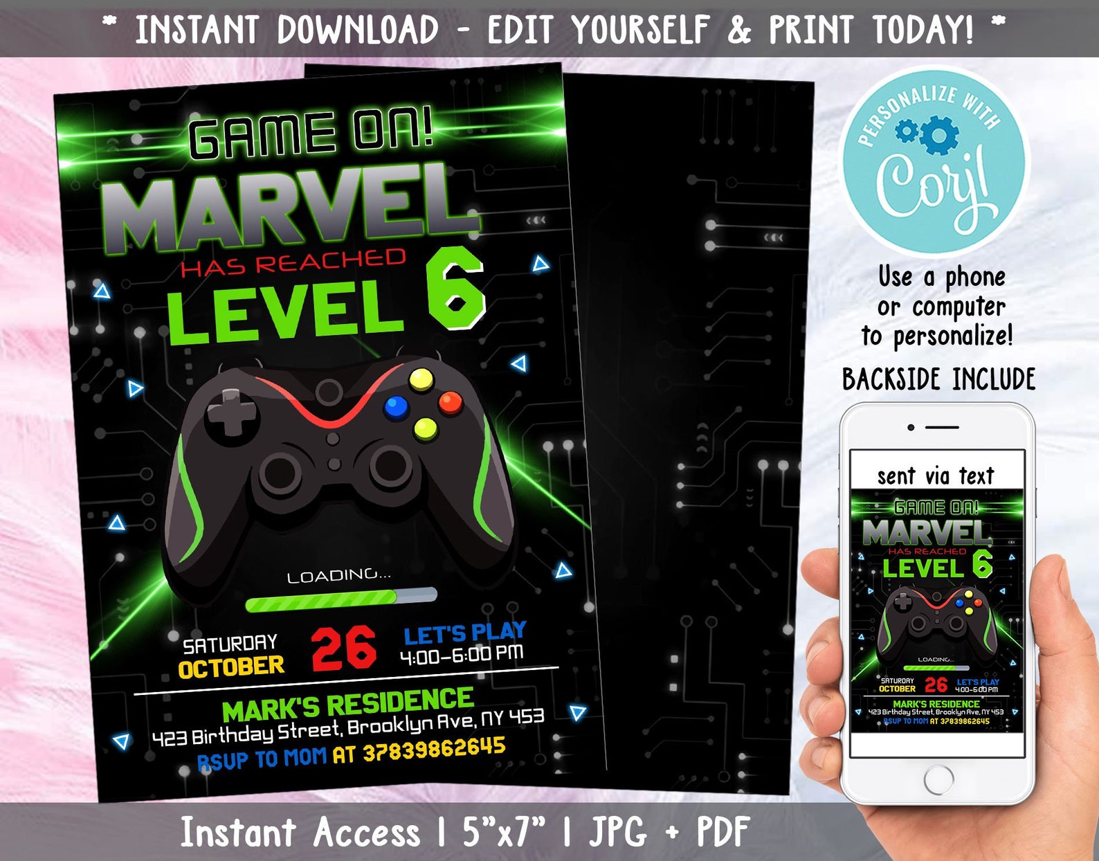 Video Game Invitation Gamer Invitation Video Game Birthday - Etsy