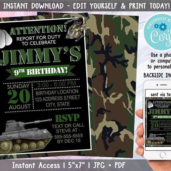 Army Theme Party - Etsy