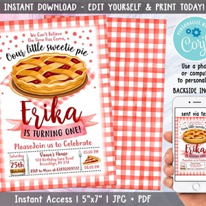 Sweetie Pie Birthday Invitation, Sweetie Pie Party Theme, Pie Party ...