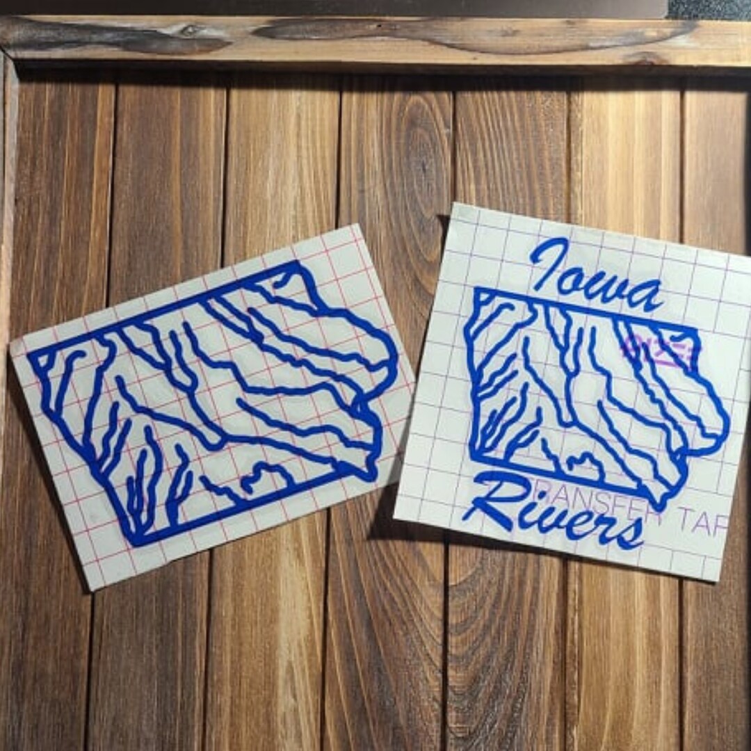 Iowa Rivers Decal: Unique Outline, Multiple Colors - Etsy