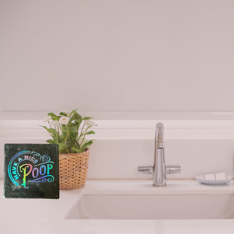 Have a Nice Poop Ceramic Tile Bathroom Sign Toilet Funny Handmade Decor ...