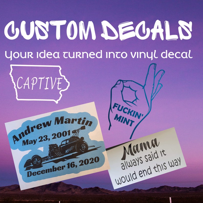 Custom Decals | Your Design/text/logo | Various Colors Available ...