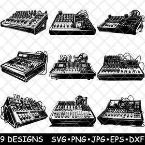 Audio Sound Mixer Console Studio Soundboard Digital Analog Music Svg ...