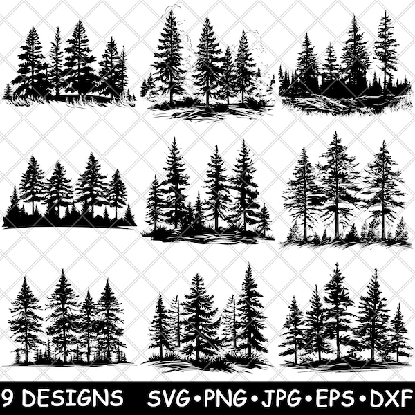 Pine Tree Stencil - Etsy