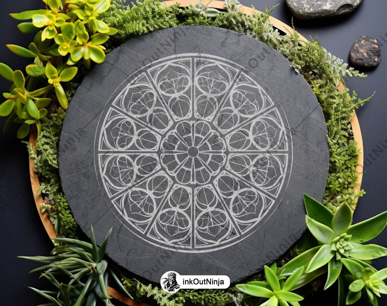Ornate Mandala Circle Clipart Bundle Gothic Rose Window Vector Designs ...