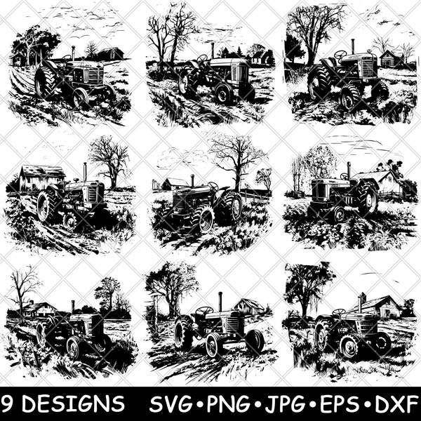 Rustic Farm Tractor Svg - Etsy