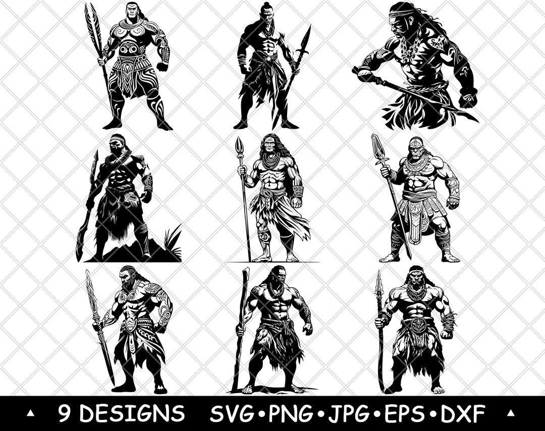Samoan Native Warrior Polynesian Island Tribal Tongan Fighter Svg,dxf ...