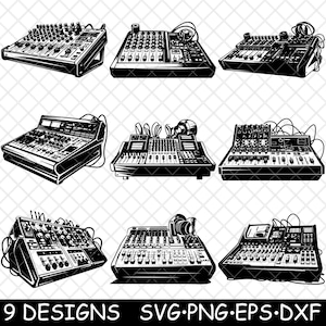Audio Sound Mixer Console Studio Soundboard Digital Analog Music Svg ...