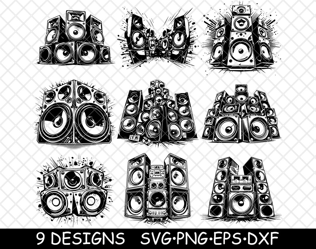 Loudspeaker Sound System Audio PA Amplifier Array Setup Output Svg,dxf ...
