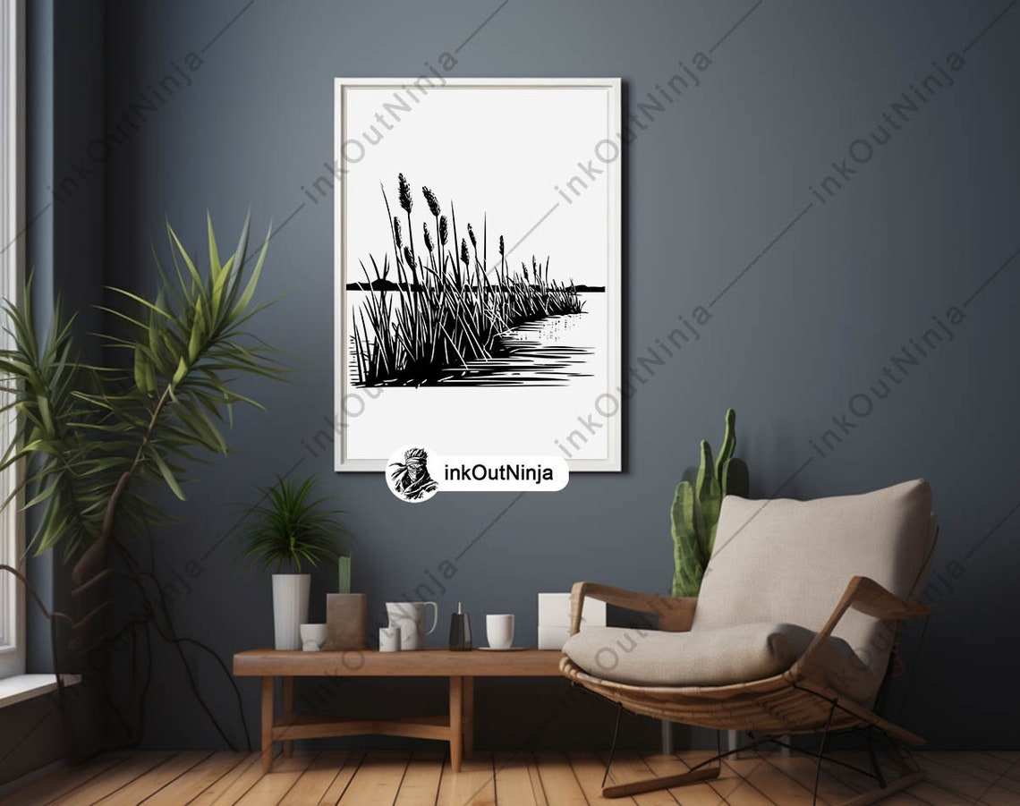 Cattail Reed Schilf Wild Grass Swamp Marsh Typha Wetland Sedge Svg,dxf ...