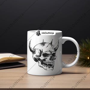 Spiky Demon Skull Horned Evil Monster Skeleton Halloween Laser File SVG ...