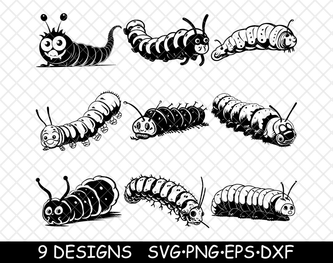 Cute Caterpillar Larvae Cocoon Pupa Butterfly Moth Morph Laser File SVG ...