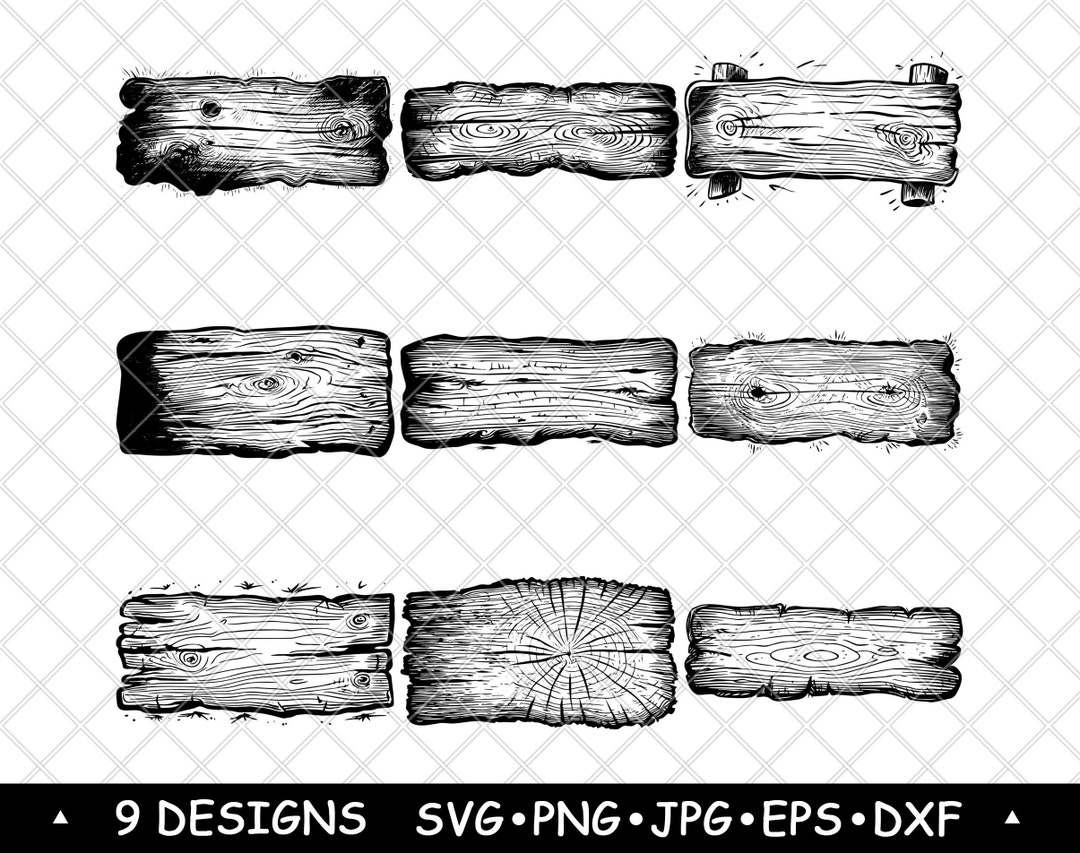 Rustic Wood Slab Tree Slice Timber Log Salvaged Board Lumber Stump Svg ...