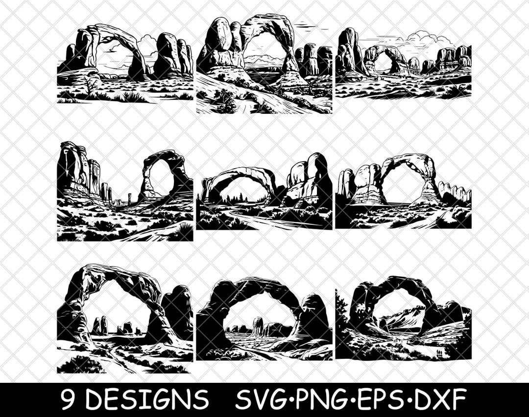 Arches National Park Utah Sandstone Red Rock Moab Canyon Landscape Svg ...