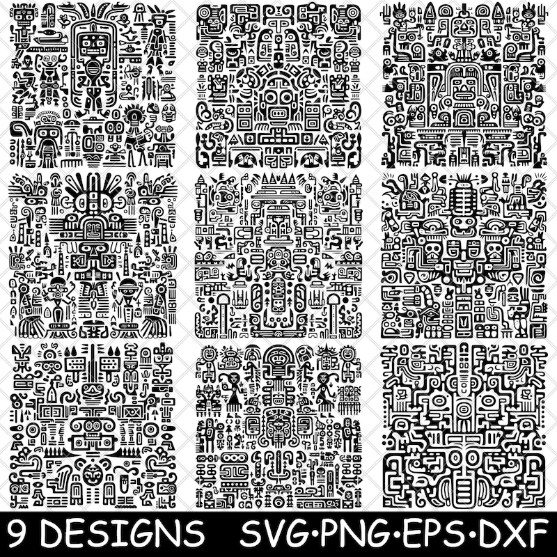 Aztec Symbol Stencils - Etsy