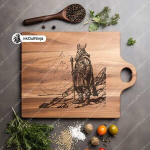 Viking Norse Valhalla Knight King Old Medieval Scene Board Coaster ...