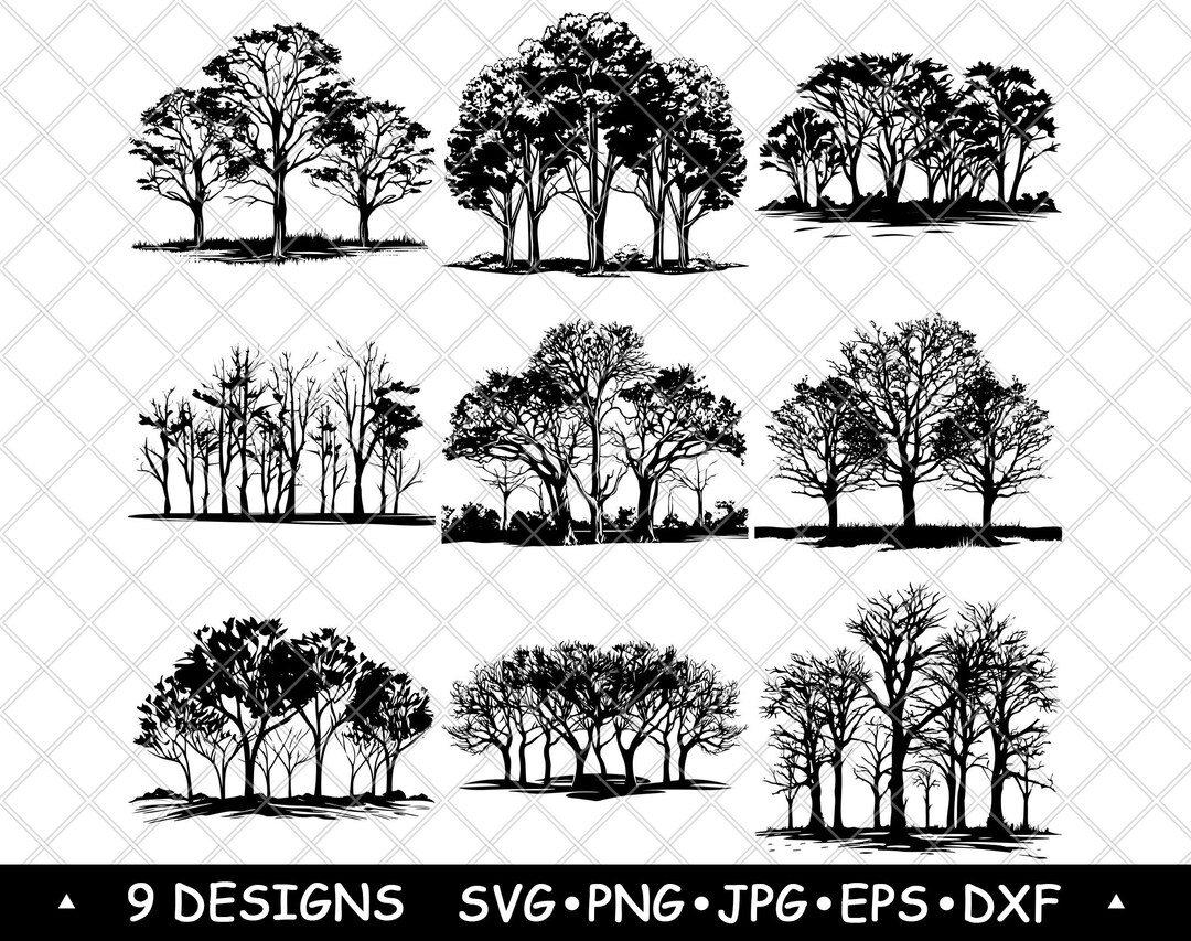 Black Tupelo Gum Tree Nyssa Sylvatica Pepperidge Foliage Laser File SVG ...