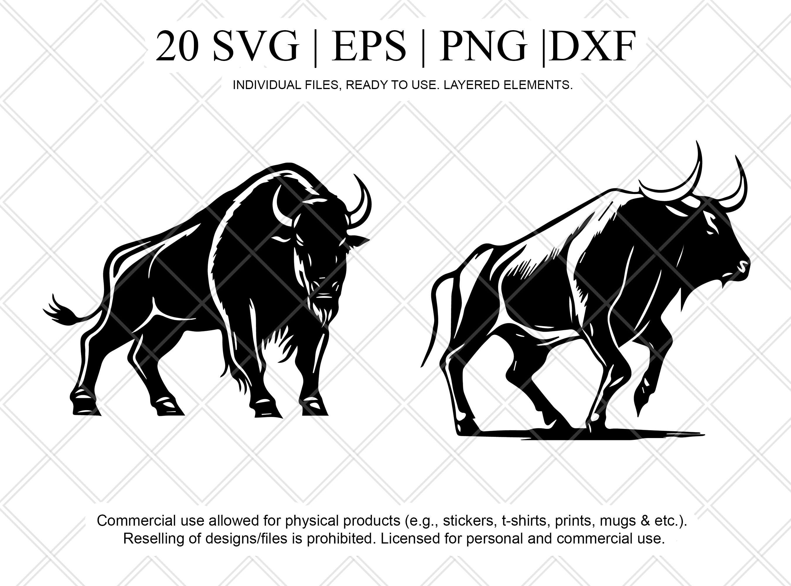 20 Cow and Bull Designs Bundle PNG SVG EPS Dxf Files for - Etsy