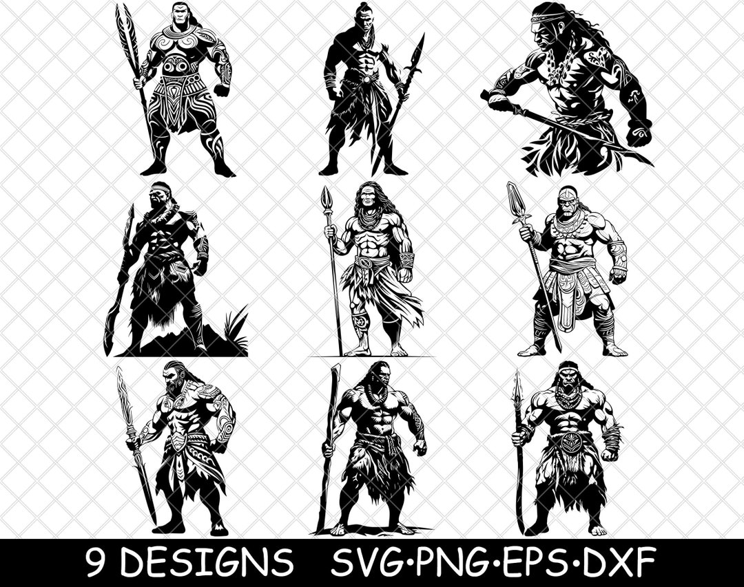 Samoan Native Warrior Polynesian Island Tribal Tongan Fighter Svg,dxf ...