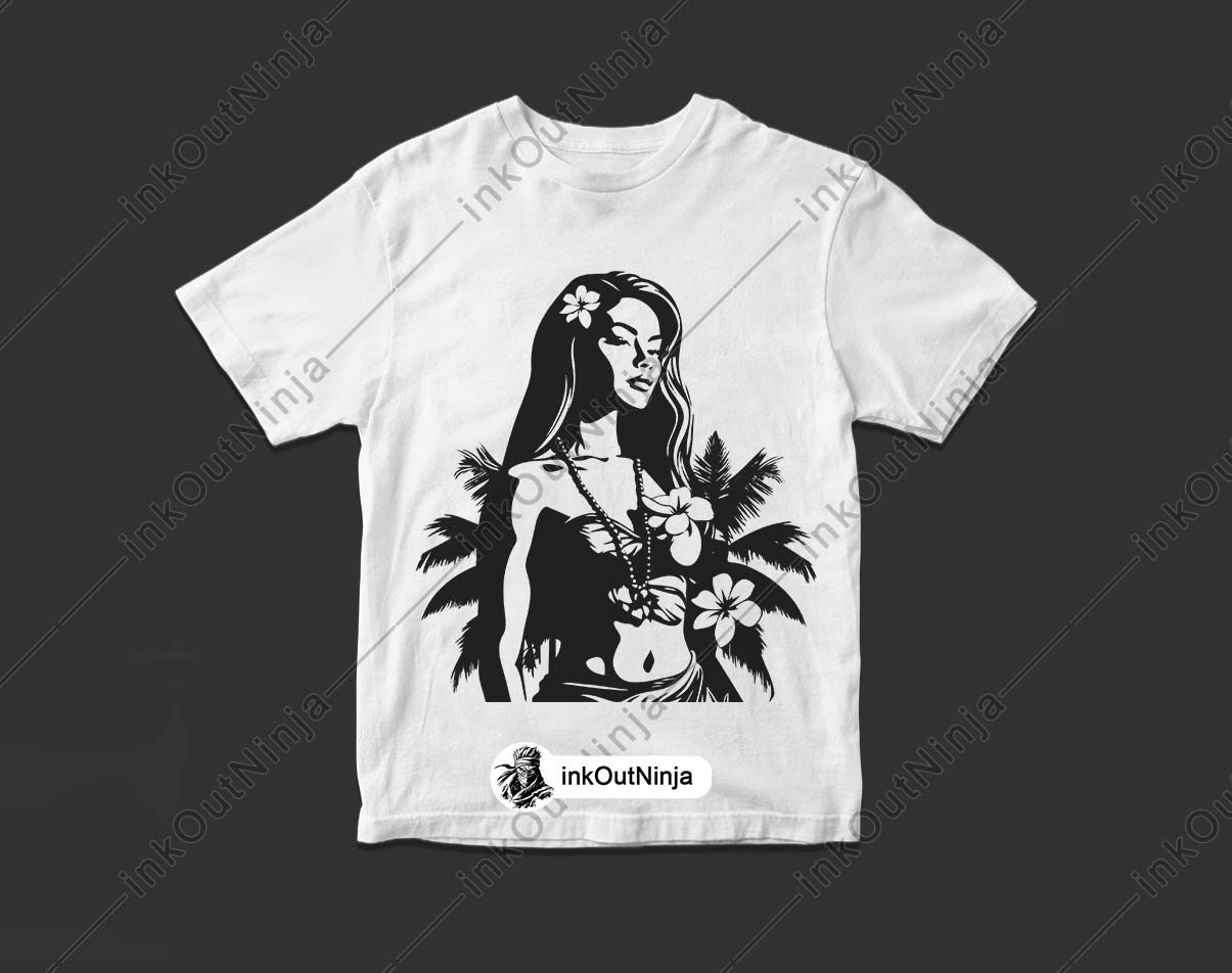 Native Hawaiian Polynesian Woman Pacific Islander Hula Culture Lei Svg ...