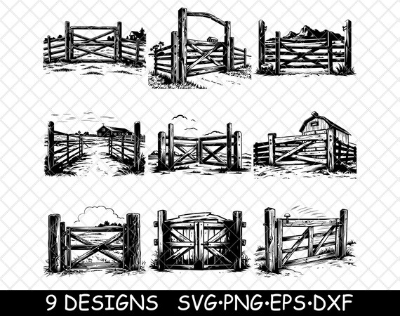 Farm Fence Drawing
