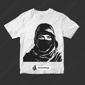 Muslim Woman Hijab Veil Burqa Female Cover Niqab Chador Laser File SVG ...