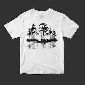 Bald Cypress Tree Water Pond Swamp Wetland Grove Moss Evergreen Svg,dxf ...