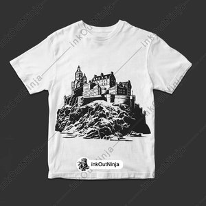 Edinburgh Castle Scotland Fortress Scottish Palace Coaster Black White ...