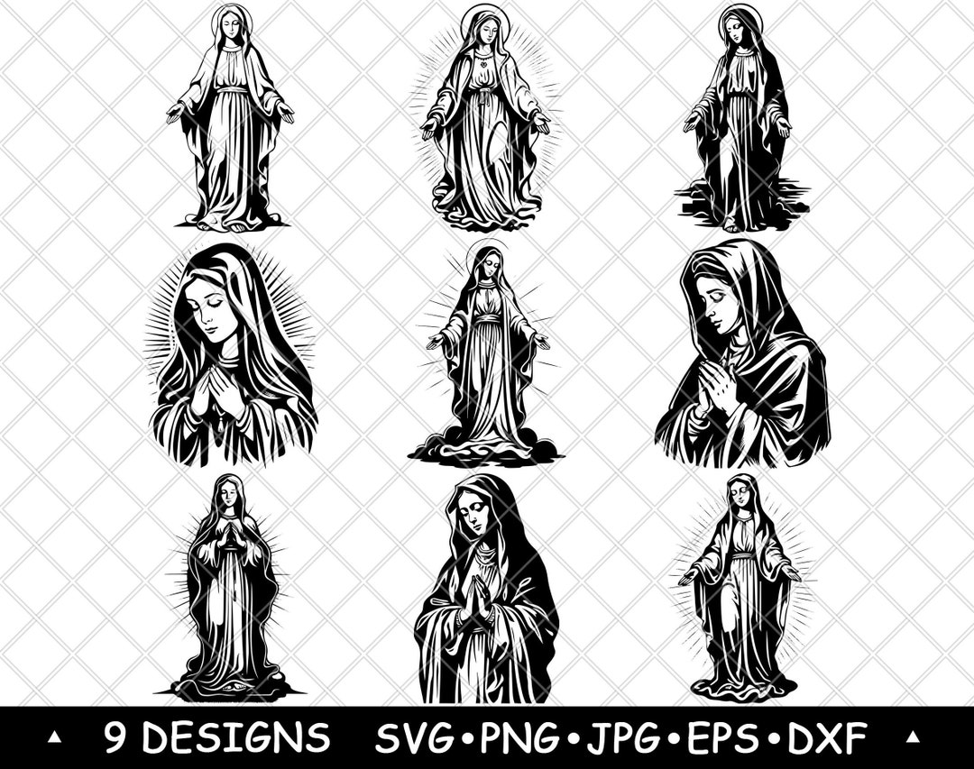Virgin Mary Mother Jesus Blessed Holy Lady Nazareth Immaculate Svg,dxf ...
