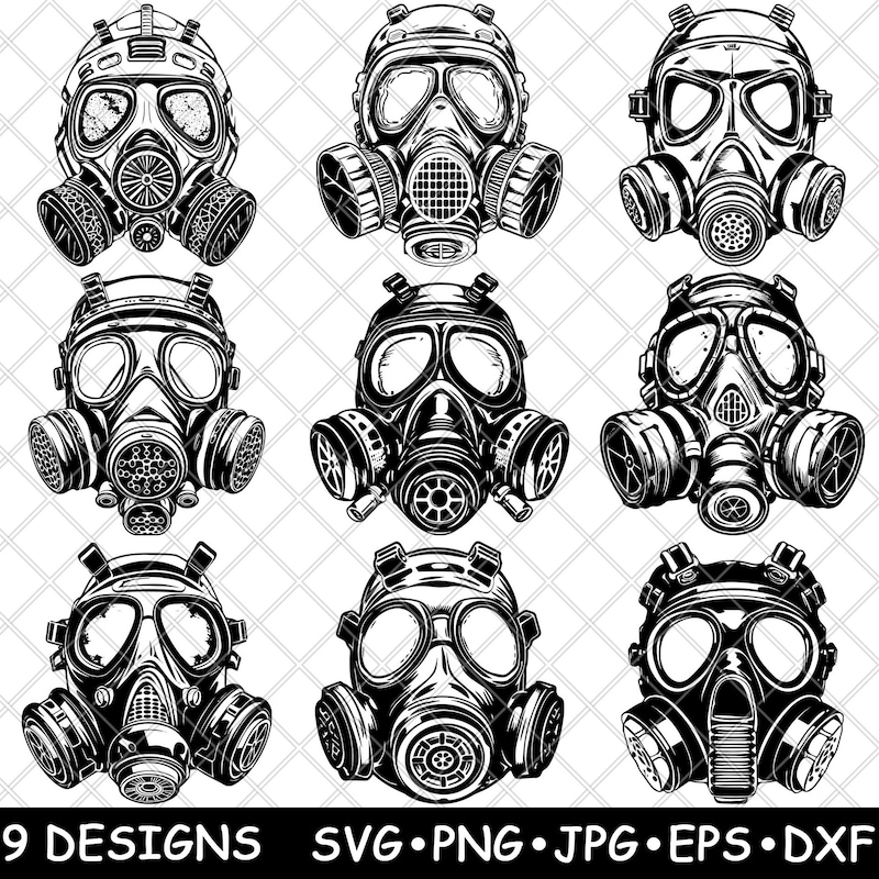 Gas Mask Svg - Etsy