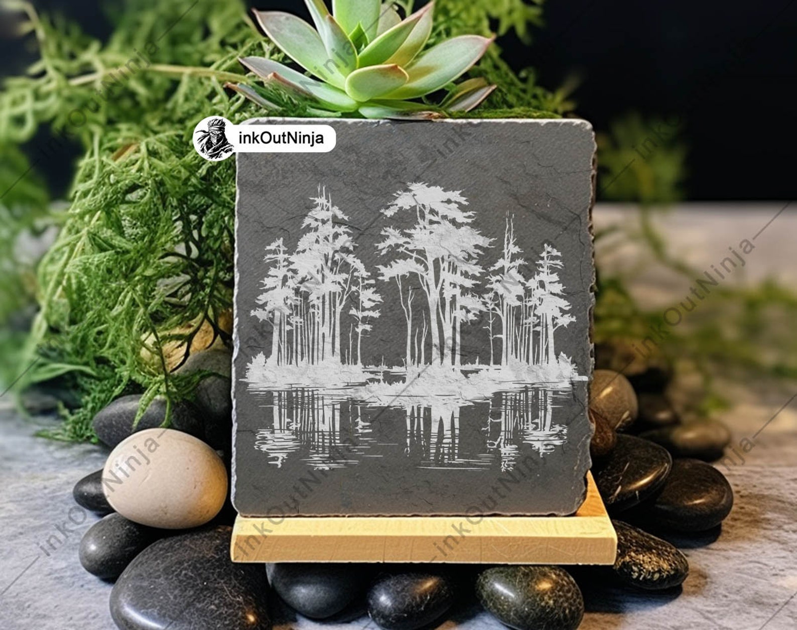 Bald Cypress Tree Water Pond Swamp Wetland Grove Moss Evergreen Svg,dxf ...