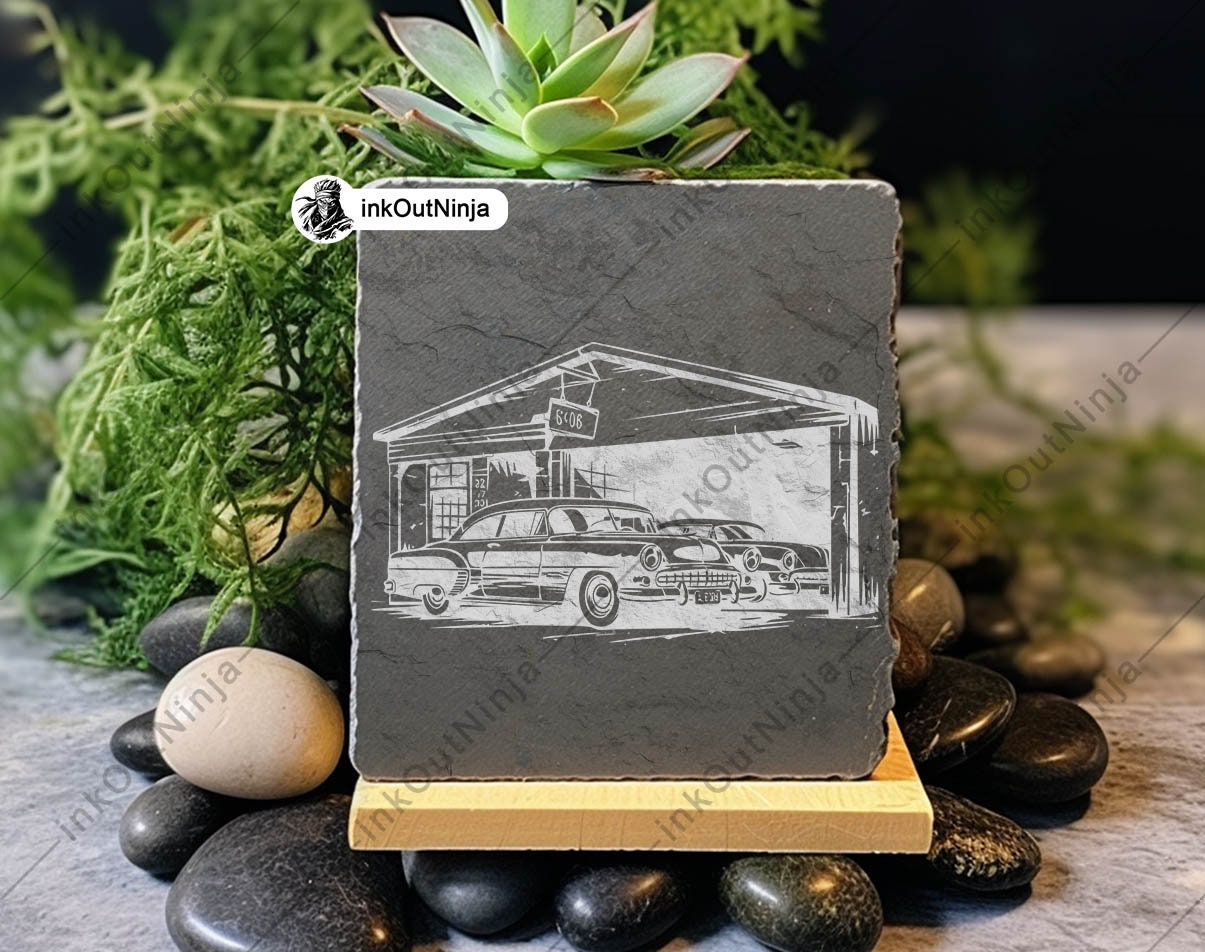 Classic Car Garage Repair Shop Care Center Auto Service Laser File SVG ...